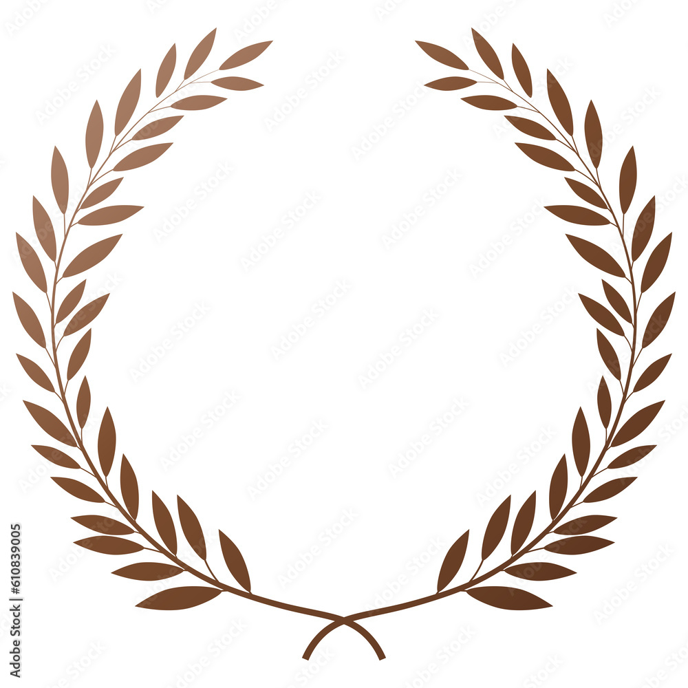 Winner Bronze Wreath leaves ornament card icon or Laurel Wreath Bronze ...