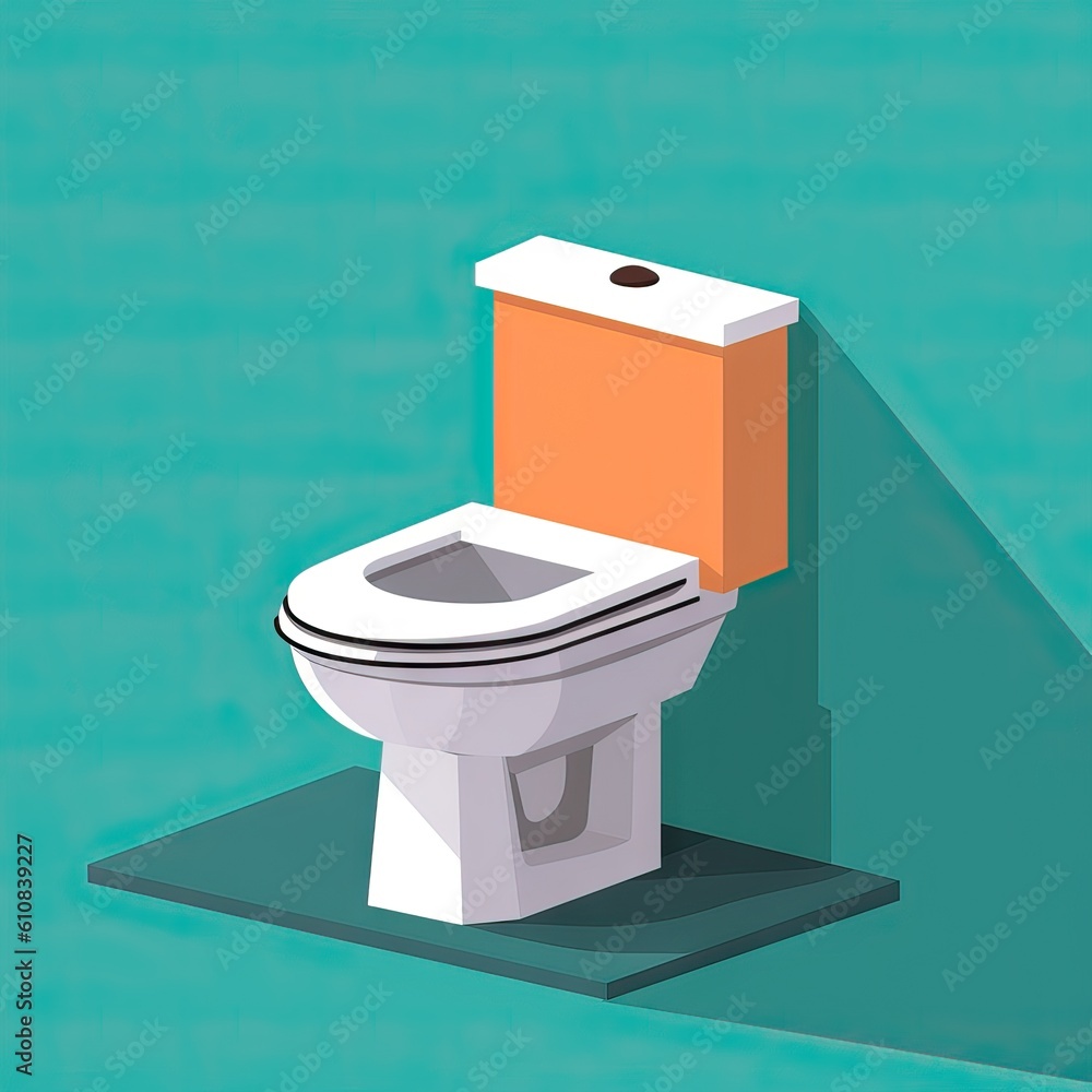 Pixelart representation of a colorful toilet. The vibrant colors and ...