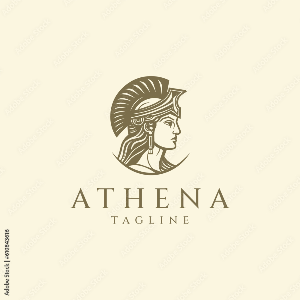 Athena logo design vector illustration Stock Vector | Adobe Stock