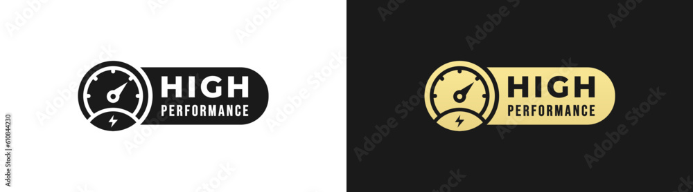 Vetor de High performance label or High performance icon vector ...
