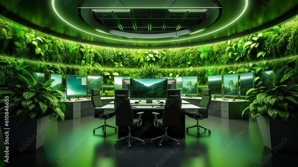 Eco green office building architecture. environmentally friendly ...