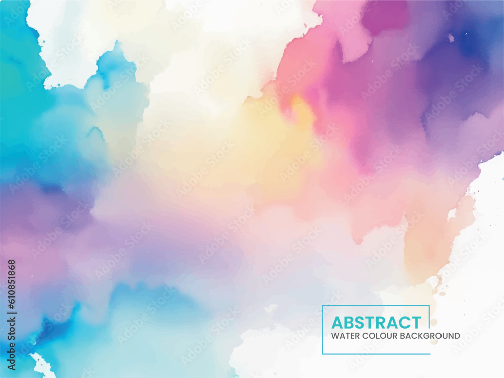 Modern hand painted watercolor sky and clouds vector background or ...