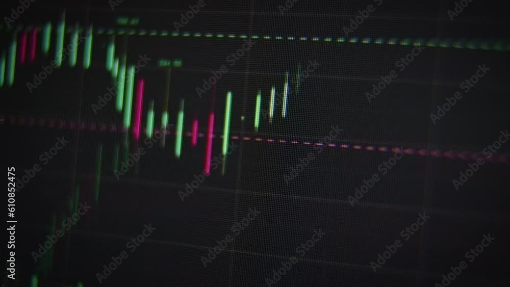 Computer monitor with displayed interface of professional trading app ...