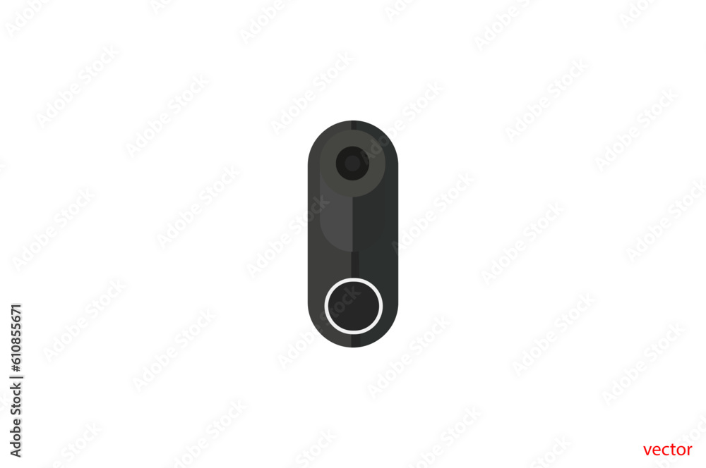doorbell on the wall of the house with a surveillance camera vector ...