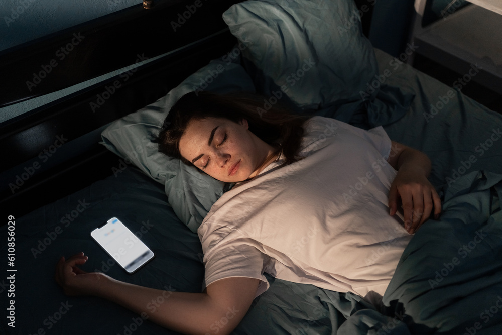 Mobile use addiction concept. Addicted to social media young woman ...