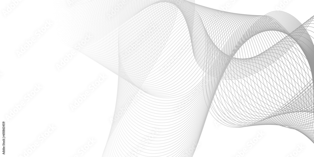 Abstract wavy grey technology lines on transparent background. Abstract ...