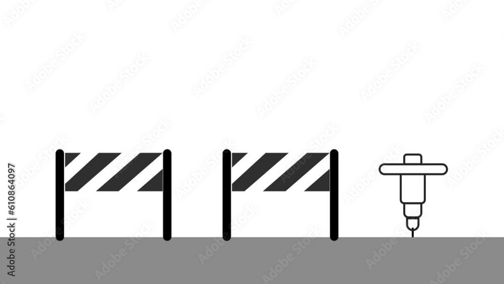 Building construction ongoing animation with seamless loop, drilling ...