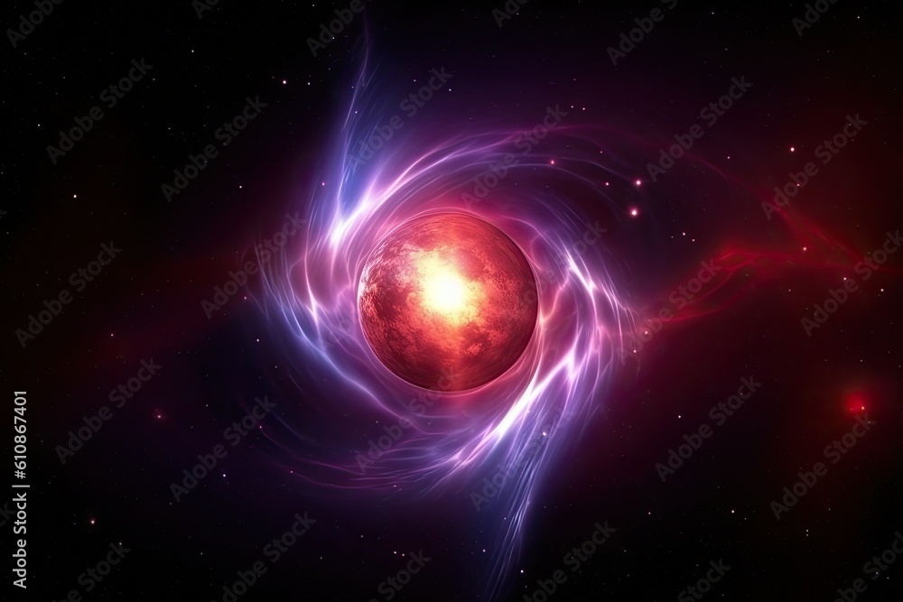 Solar system in space with stars and nebula. 3D rendering, Beautiful ...