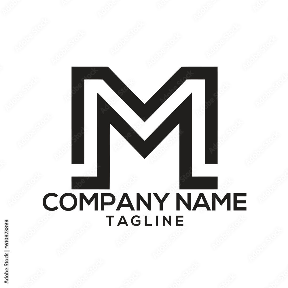 mm typography logo design alphabet Stock Vector | Adobe Stock