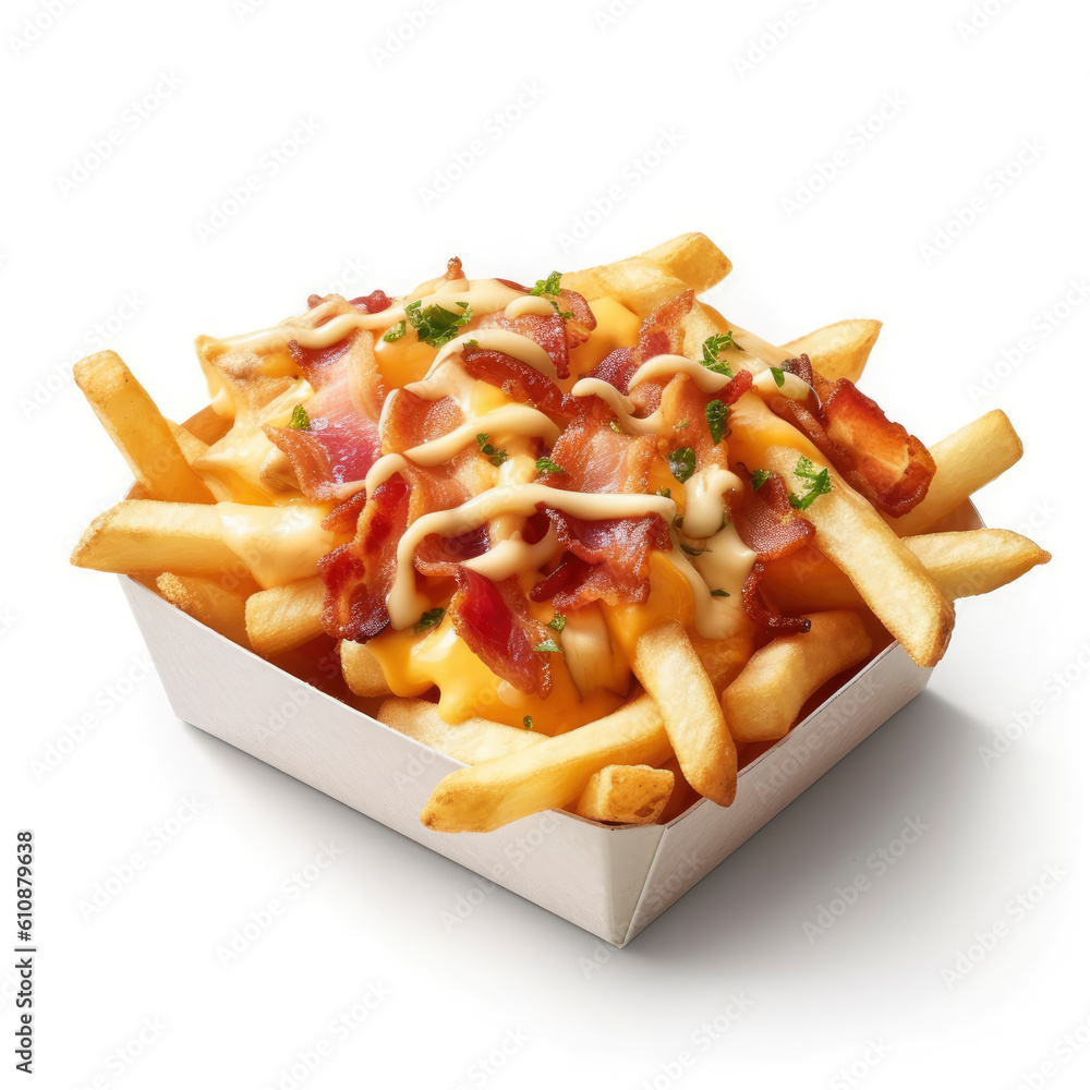 Pommes Frites Med Ost Og Bacon Menukort Arkiv | Sunset Boulevard