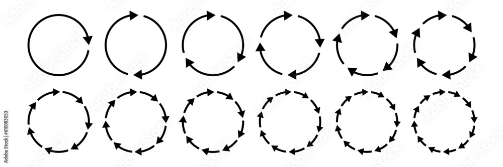 Circle arrow chart. Cycle icon, circular infographic element. Round ...