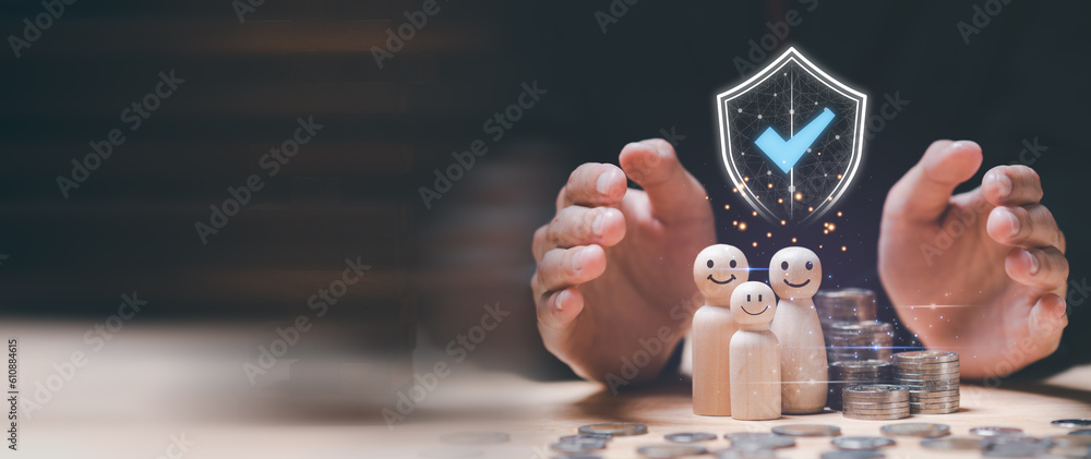 Concept of protecting and protecting the safety of your family and ...