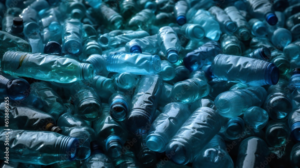 Magnified View of Enormous Heap of Plastic Bottles Submerged in Water ...