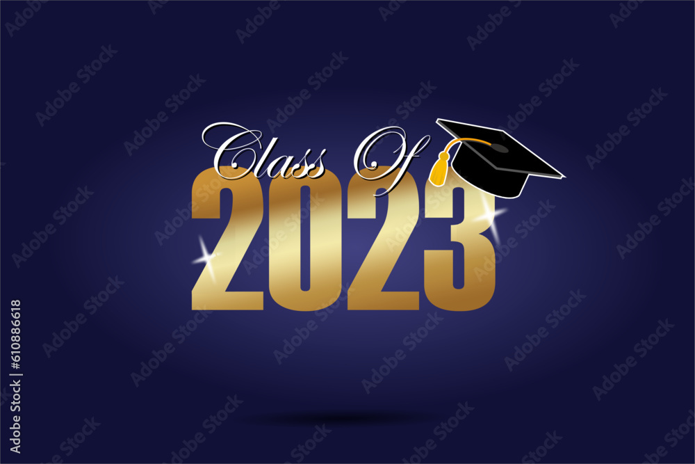 Class of 2023. Congratulations graduates gold graduation concept Stock ...