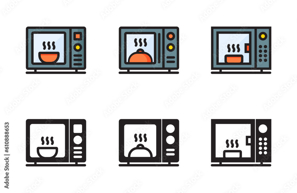 microwave icon microwave oven logo for app web logo banner button icon ...