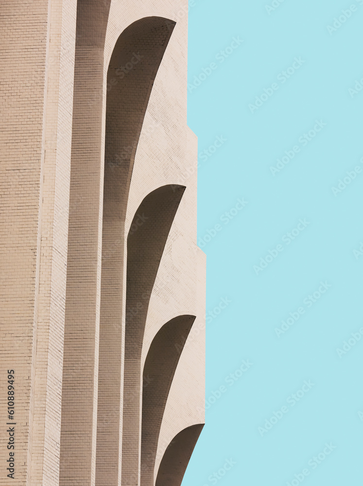 Building Exterior Facade curve tiles wall pattern Architecture details ...