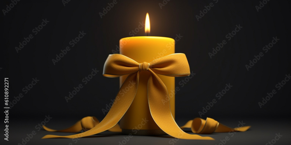 A lit candle World Suicide Prevention Day 3D style using Generative AI ...