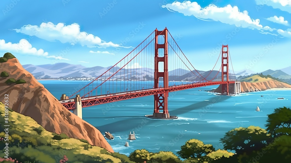 Background San Francisco. A captivating illustration of the iconic San ...