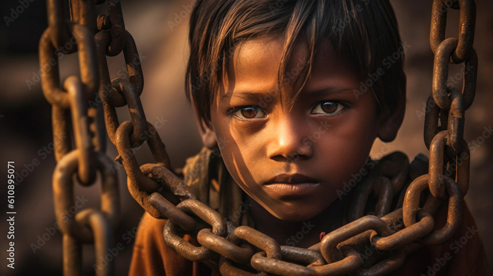 Breaking the Chains. Hidden Realities of Child Labor concept ...