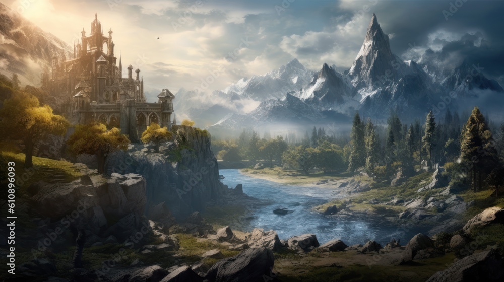 MMORPG game art environment Stock Illustration | Adobe Stock