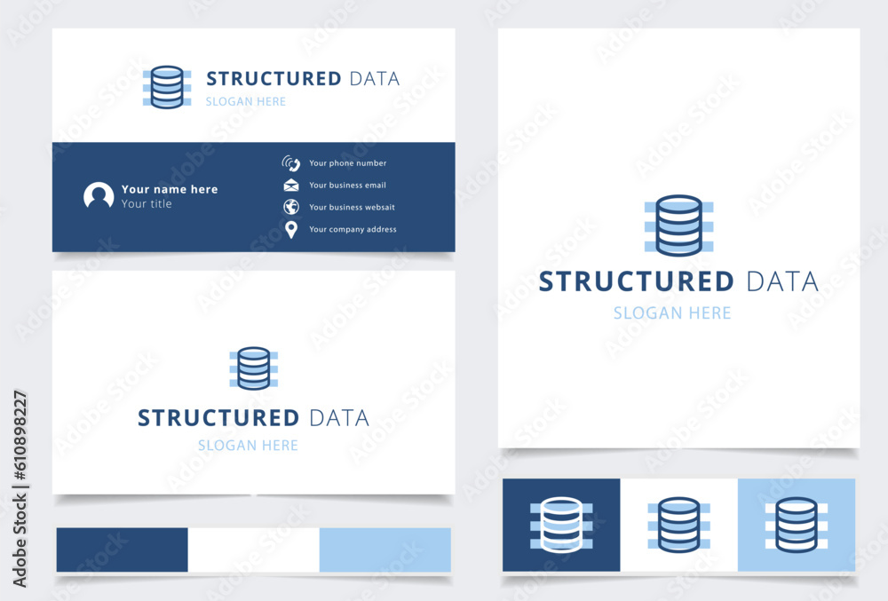 Structured data logo design with editable slogan. Branding book and ...