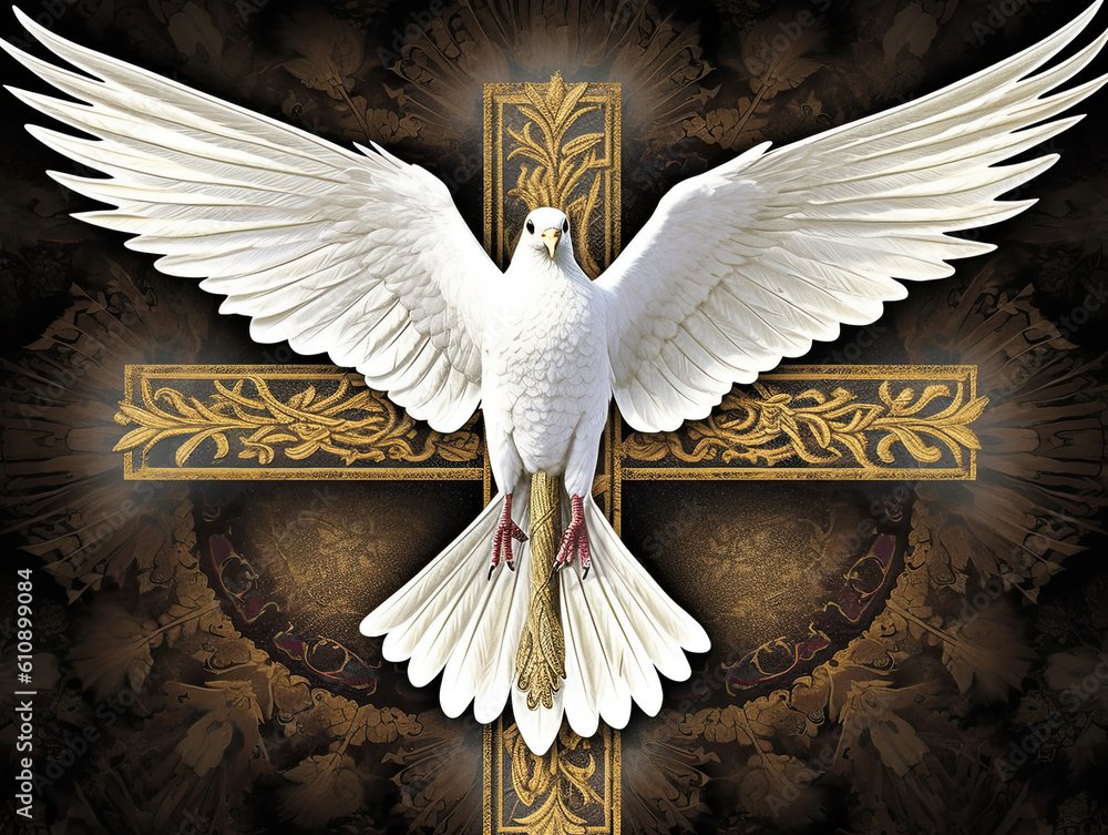 Holy Spirit Dove with Cross Stock Illustration | Adobe Stock
