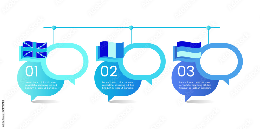 Languages learning levels blue infographic chart design template ...