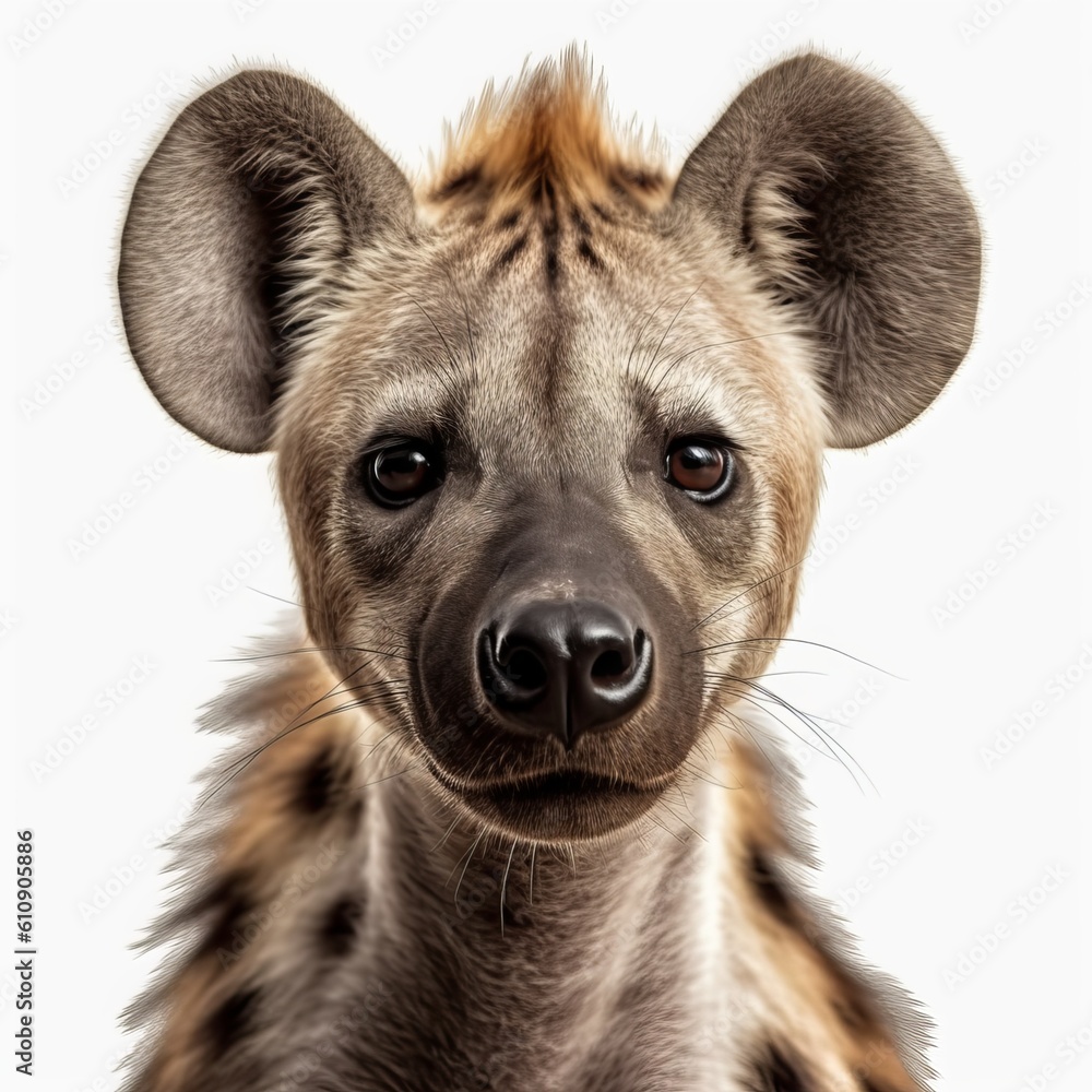 hyena face shot isolated on transparent background cutout Stock ...