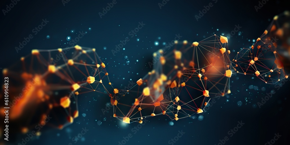 AI Generated. AI Generative. Abstract molecule atom dna connection ...