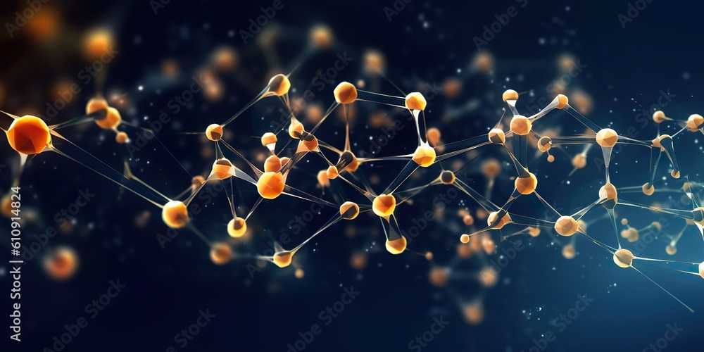 AI Generated. AI Generative. Abstract molecule atom dna connection ...