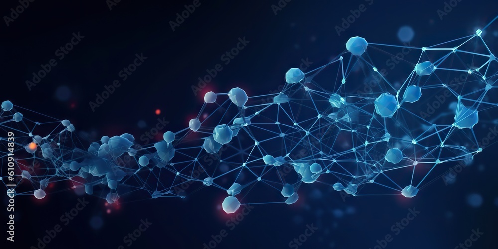 AI Generated. AI Generative. Abstract molecule atom dna connection ...