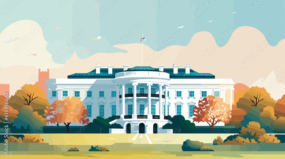Iconic White House: Detailed Vector Illustration Stock Vector | Adobe Stock