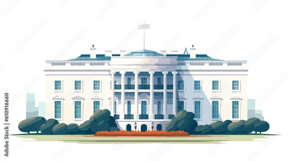 Iconic White House: Detailed Vector Illustration Stock Vector | Adobe Stock