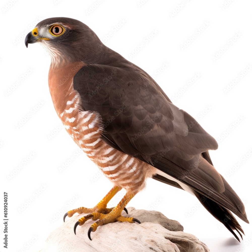 Sparrowhawk bird isolated on white background. Generative AI Stock ...