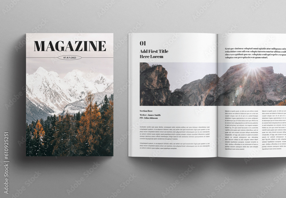 Magazine Layout Stock Template | Adobe Stock