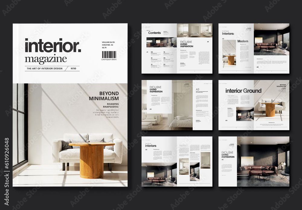 Modern Magazine Layout Stock Template | Adobe Stock