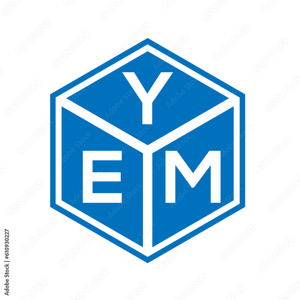 YEM letter logo design on white background. YEM creative initials ...