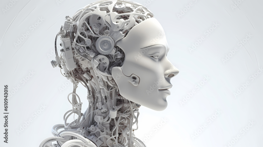3D render, Visualization of artificial intelligence, AI, KI, Concept ...