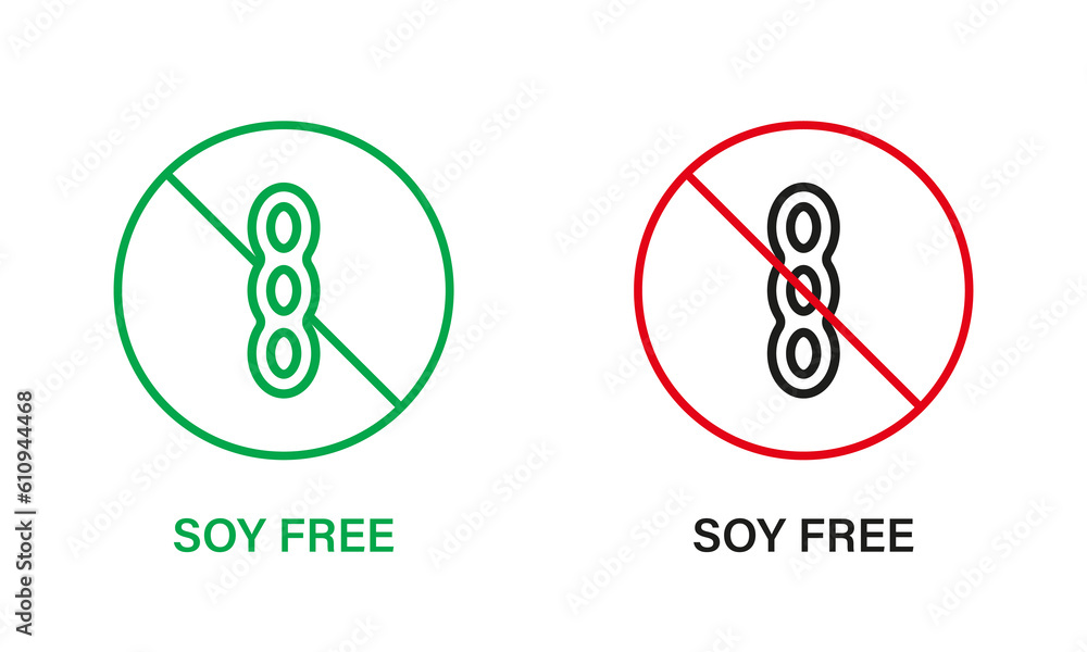 Soya Free Line Icon. Soy Stop Sign. Soybean Edamame Forbidden Symbol ...