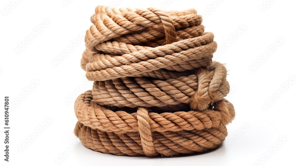 pile of Rope on white background, illustration for product presentation ...