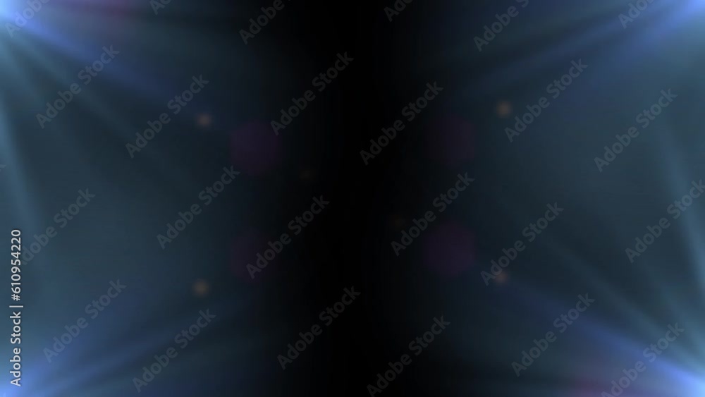 Flares blinking and particles with bokeh lights 4 sides on the screen ...