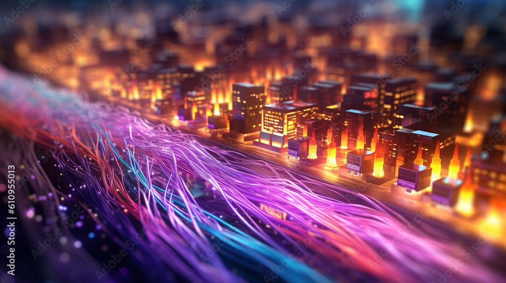 An image showcasing a high-speed fiber optic network infrastructure ...