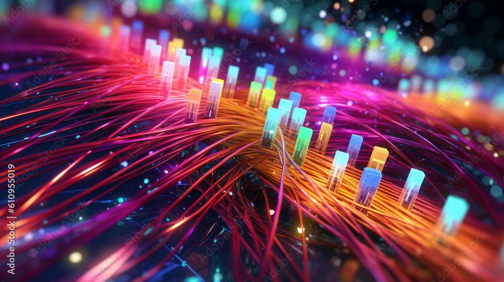 An image showcasing a high-speed fiber optic network infrastructure ...