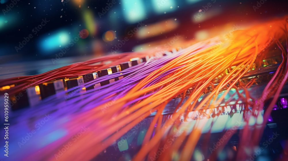 An image showcasing a high-speed fiber optic network infrastructure ...