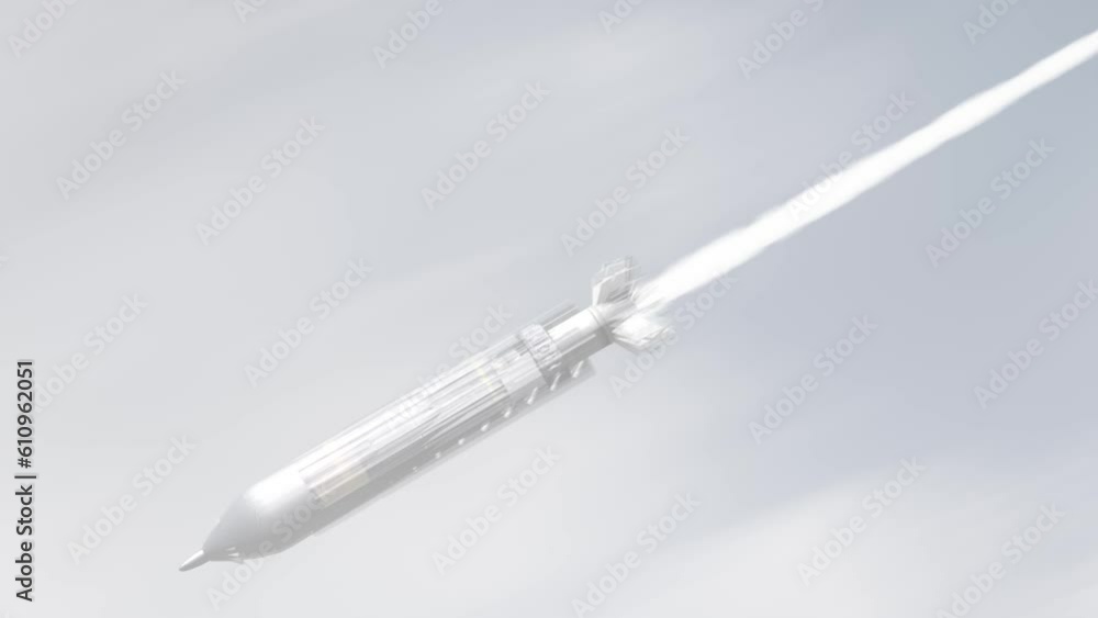 Hypersonic Missile fly in fast speed , Close up Hypersonic missile flying above earth in an mach ...