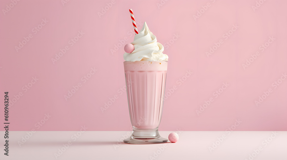 Milkshake, light background. Stock Illustration | Adobe Stock