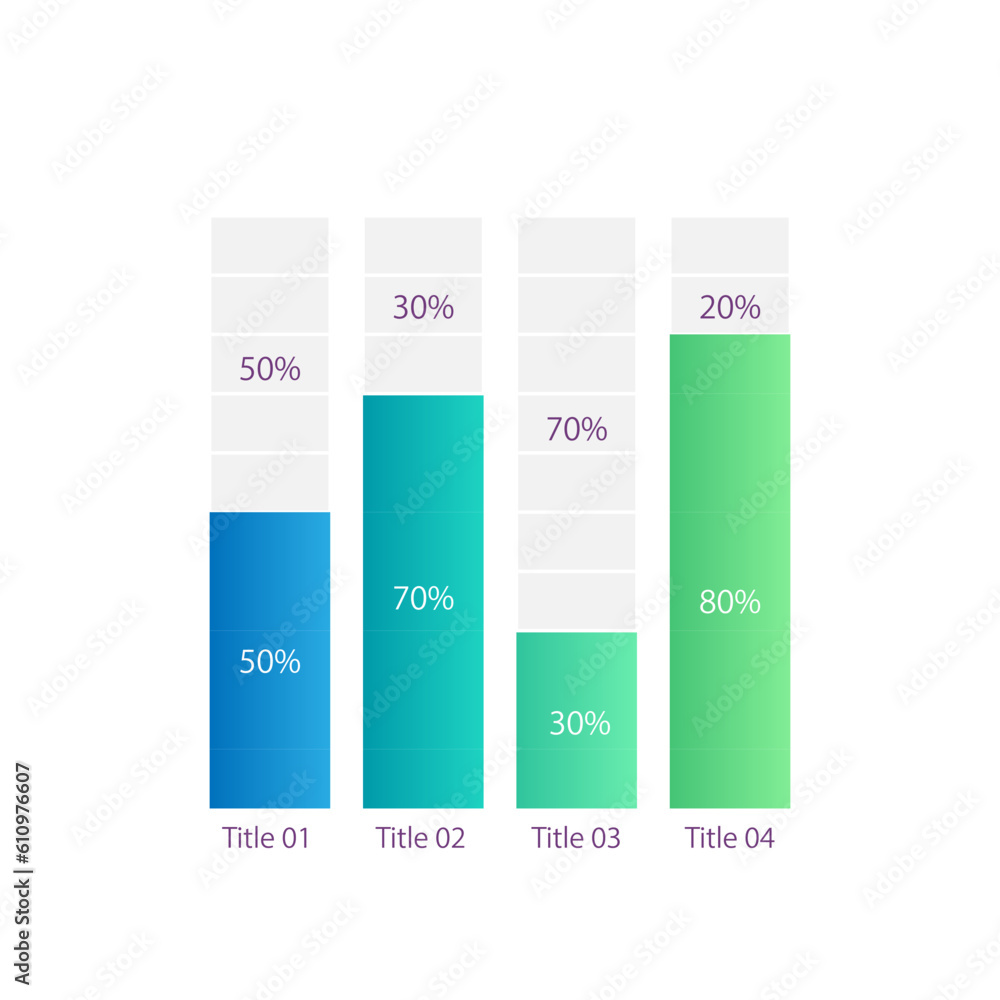 Stacked column infographic chart design template. Percentage division ...