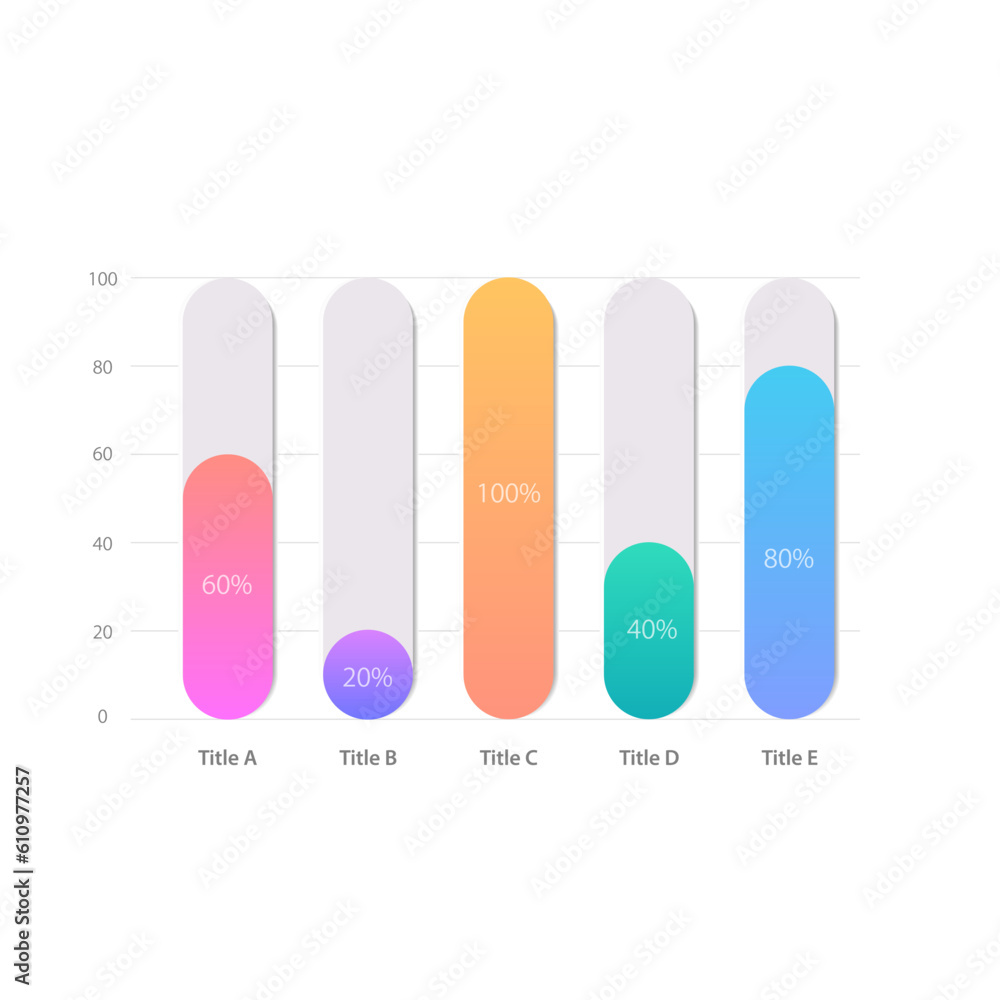 Rectangular infographic chart design template. Compare percentage ...
