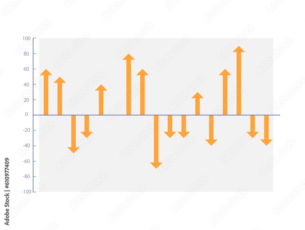Two directions arrows infographic chart design template. Positive and ...