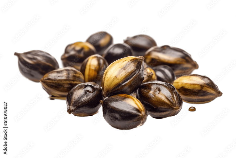 Castor oil seeds isolated on transparent background. PNG file, cut out ...